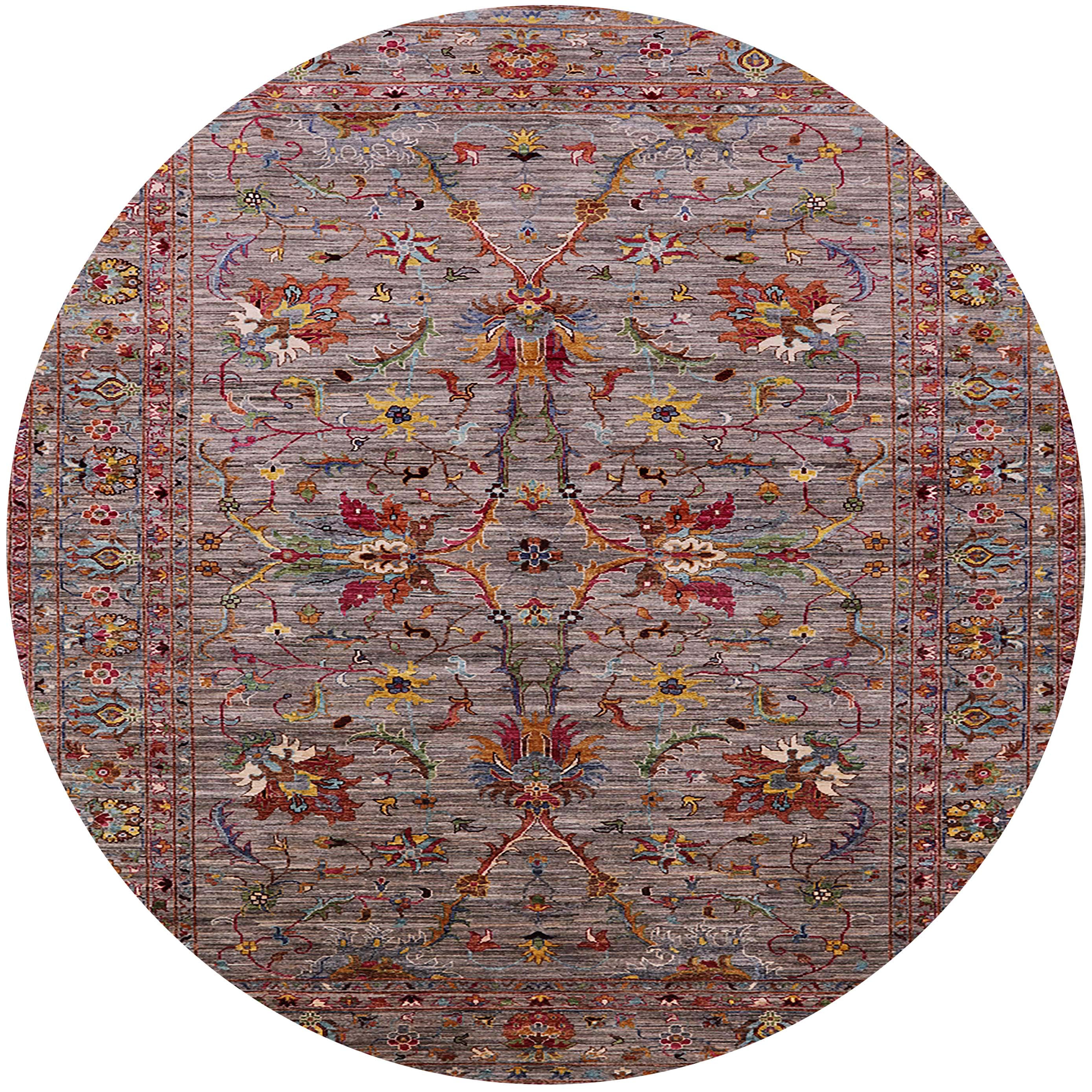 Ahgly Company Indoor Round Mid-Century Modern Pink Oriental Area Rugs ...