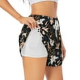 Bixox Womens Lilies Flowers Pattern 2 In 1 Running Shorts