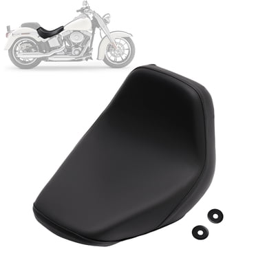 REAL Genuine Leather Black SOLO Spring Seat HARLEY DAVIDSON Softail ...