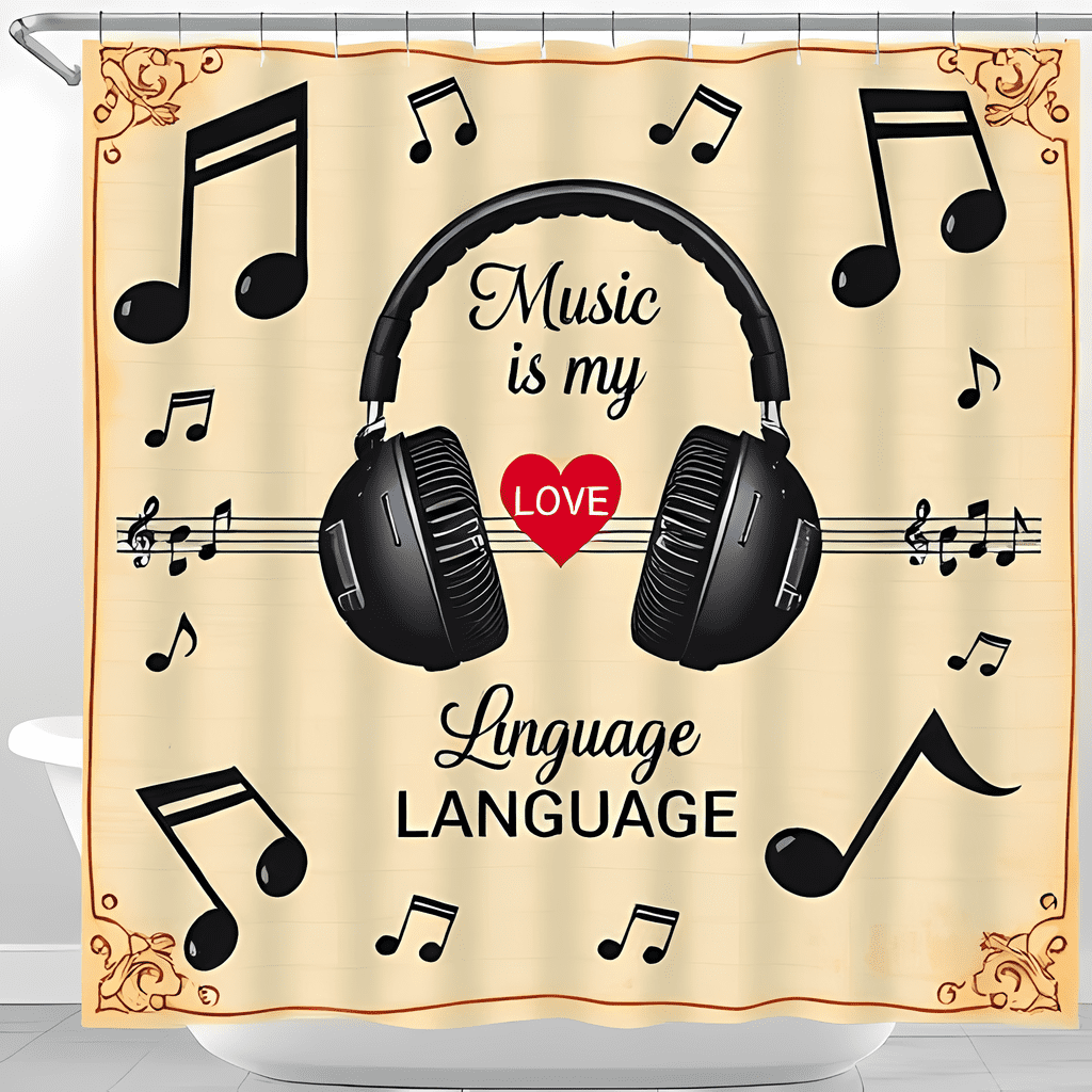 Click here for Qinc Vintage Cream Shower Curtain With Black Headp... prices