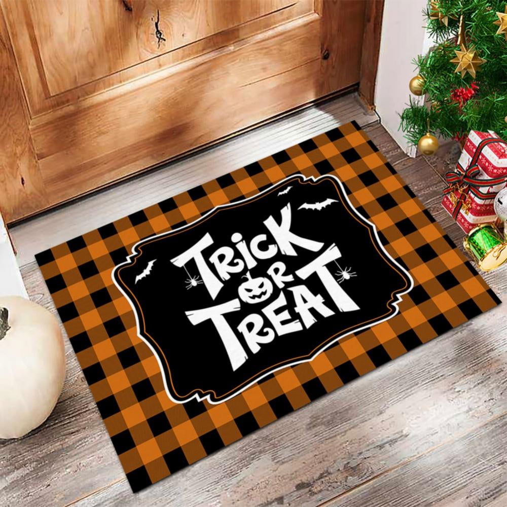 Halloween Door Mat Outdoor Trick or Treat Doormat Non Slip Funny Rug ...