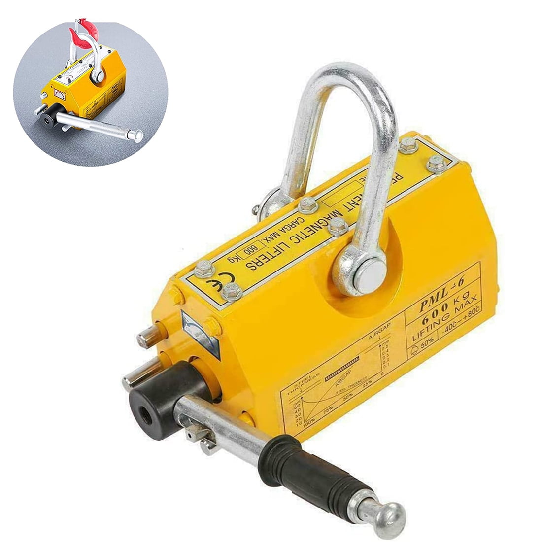 PreAsion Lifting Magnet Permanent Lift Magnet Lifting Capacity 1320lbs ...