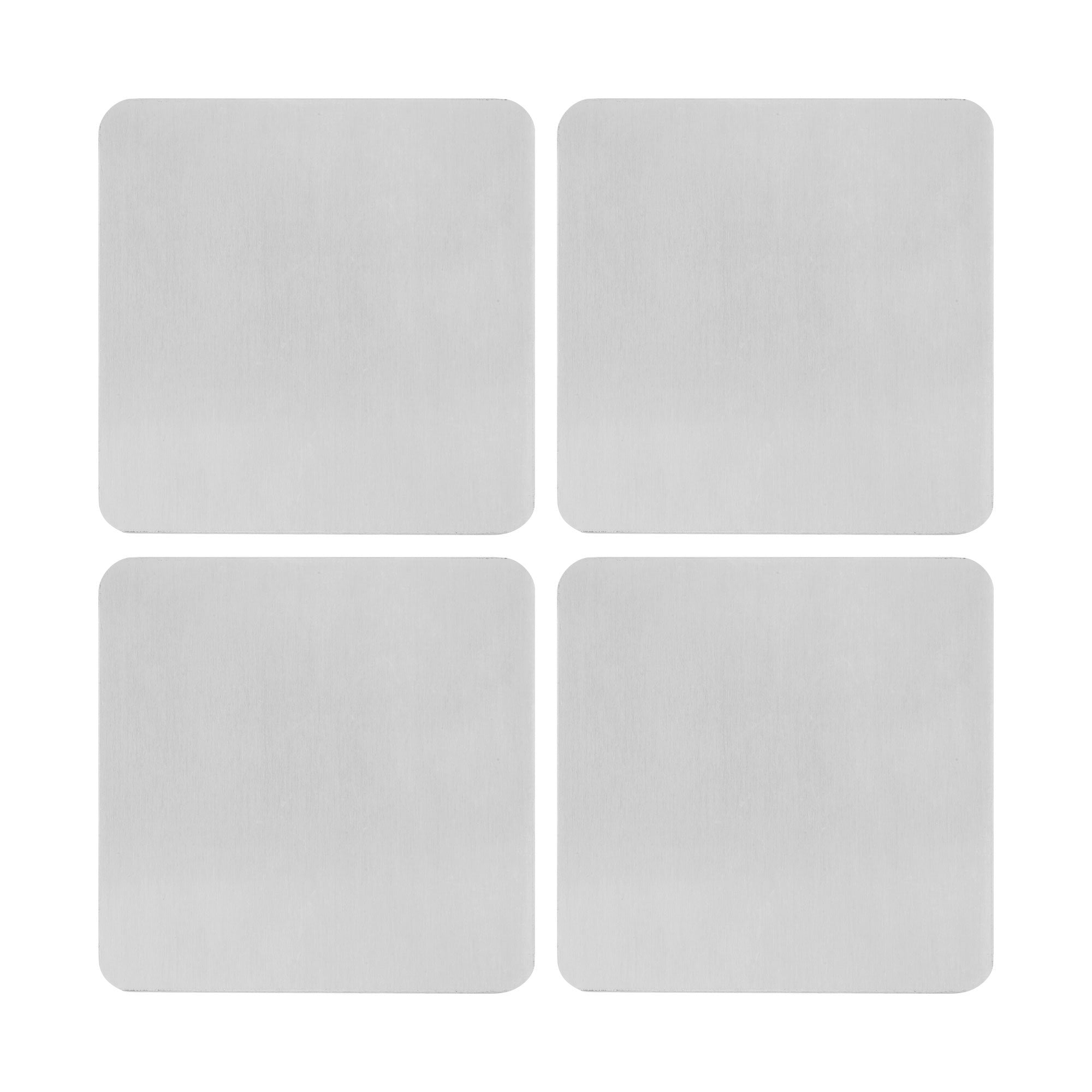 Supreme Stainless Steel 4-Piece Square Coasters with Non-Slip EVA ...