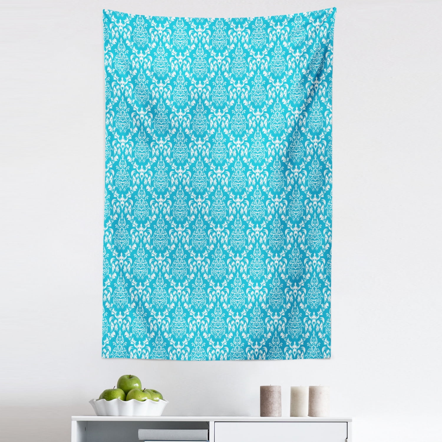 Blue and White Tapestry, Pattern with Antique Damask Vintage Venetian ...