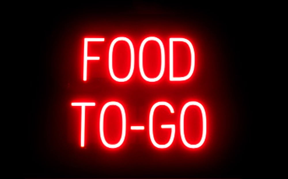 SpellBrite FOOD TO-GO LED Sign for Business. 19.8" x 15.0" Red FOOD TO ...