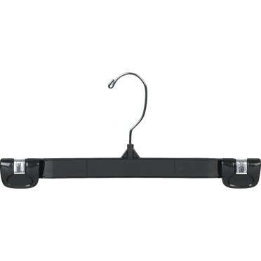 INTERNATIONAL HANGER Black Plastic Bottom Hanger with Pinch Grips, 50 ...