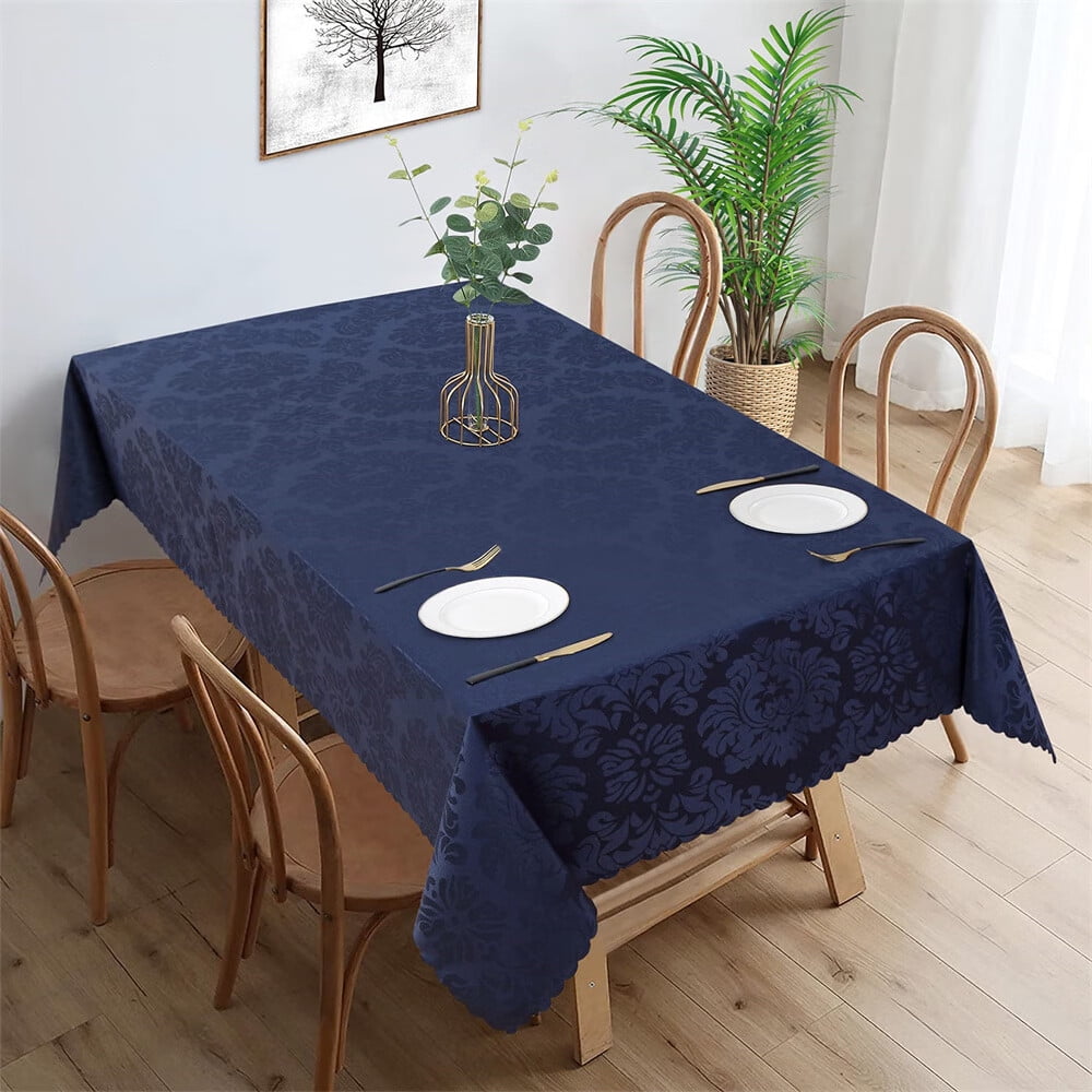 Waterproof Fabric Tablecloth, Floral Print Jacquard Small Spillproof ...