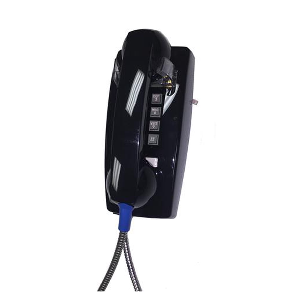 Cortelco TeleDynamics ITT-2554-ARC-BK Wall Phone with Armored Cord ...