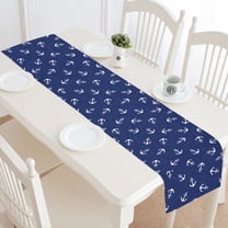MYPOP Navy Nautical Anchor Table Runner Home Decor 14x72 Inch,Blue Sea ...