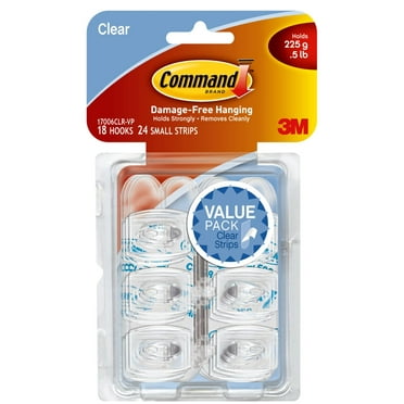 Command Mini Hooks Value Pack, Clear, 18-Hooks (17006CLR-18ES ...