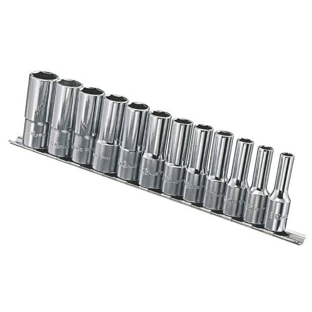 Genius Tools 12 Piece 3/8" Dr. Metric Deep Hand Socket Set - GD-312M ...