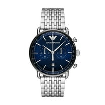 Emporio Armani AR0389 Men's Stainless Steel Chronograph Watch, Black ...