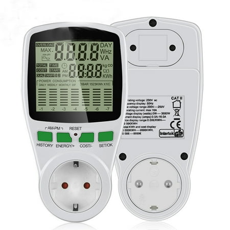 AC Power Meters 220v Digital Wattmeter EU Energy Meter watt Monitor ...
