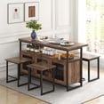 Costway 4 PCS Kitchen Island Set with Bench and Storage Heavy-duty ...