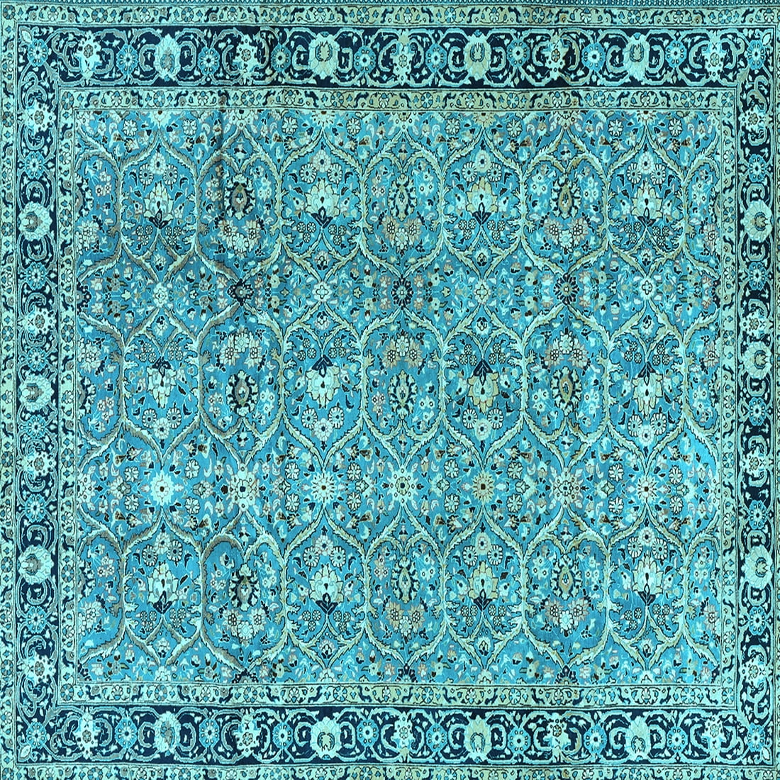Ahgly Company Indoor Square Persian Light Blue Traditional Area Rugs, 7 ...