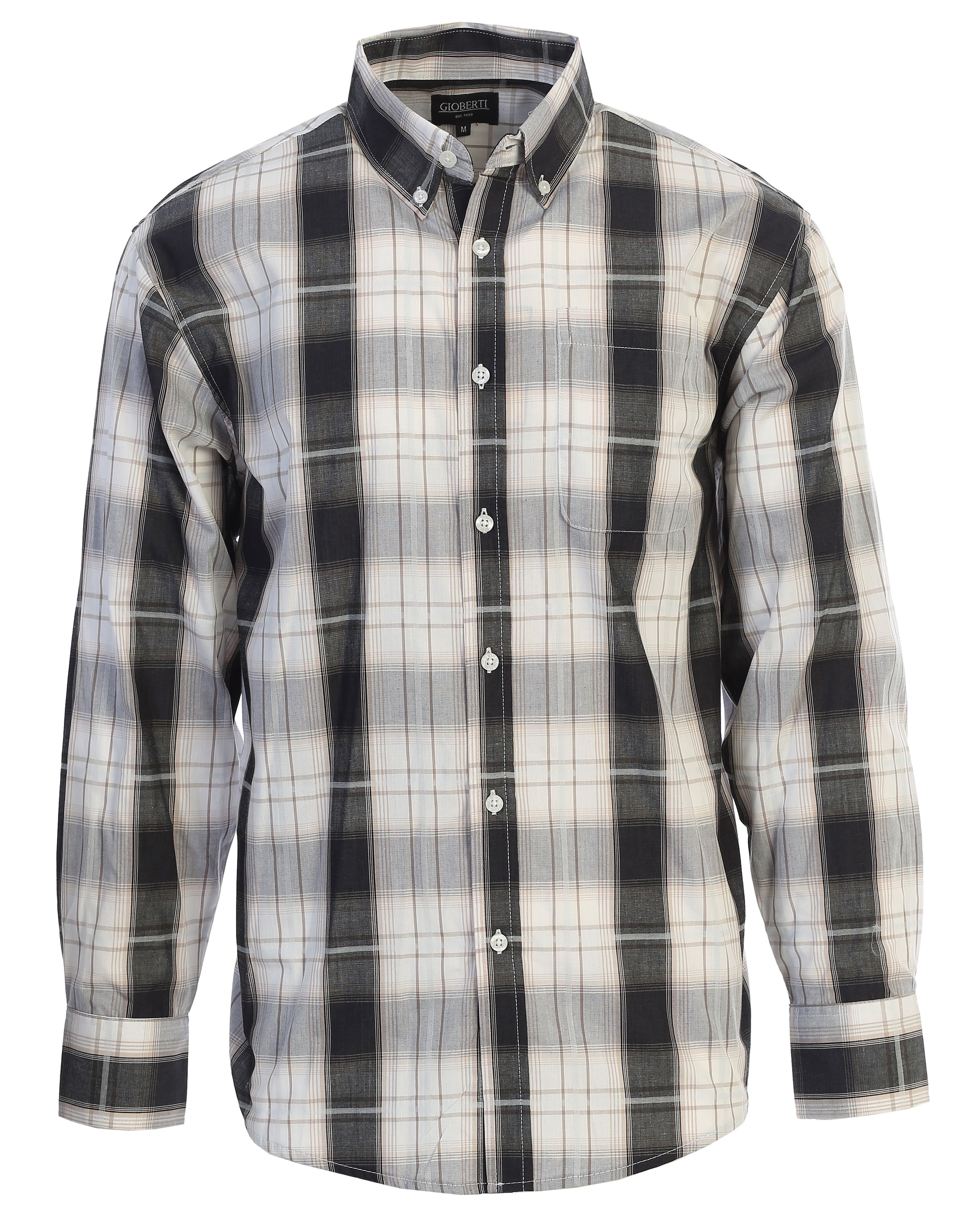 Gioberti Men's Long Sleeve Plaid Shirt - Walmart.com