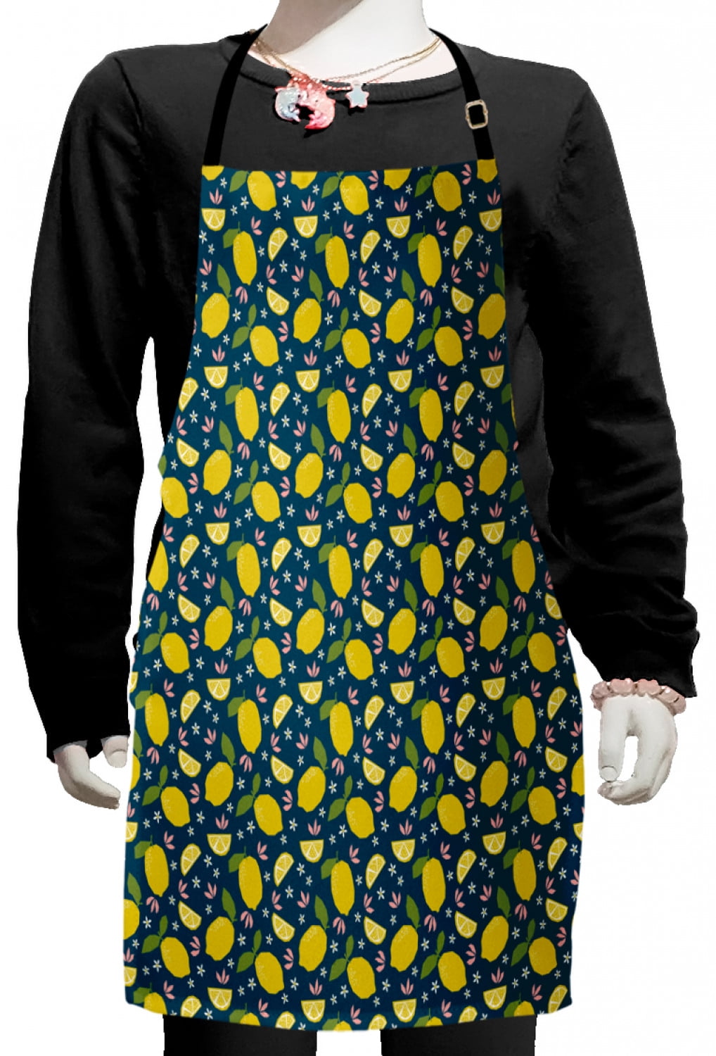 Fruit Kids Apron, Repetitive Lemons and Flowers Cartoon Print, Boys ...