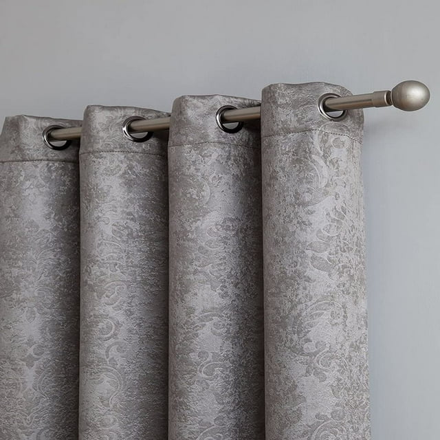 WARM HOME DESIGNS 1 Pair of 54 x 84 Light Grey Blackout Curtains with ...