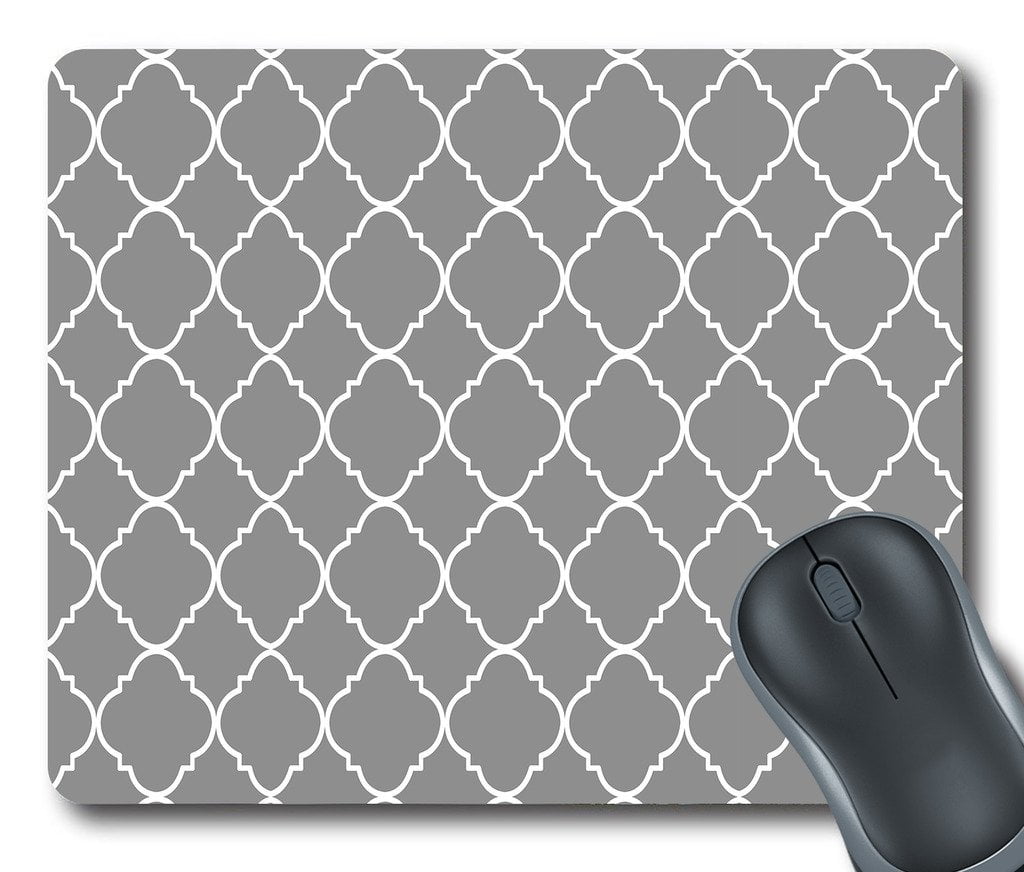 GCKG Light Grey Quatrefoil Pattern Mouse Pad Personalized Unique ...