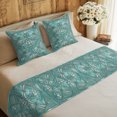 Bed Runner for King Size Bed, Teal Dragonfly 3 Pcs Bedding Runner Set ...