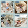 HARPPA Wooden Baby Gate Playpen, Large Play Yard Fence for Toddlers ...