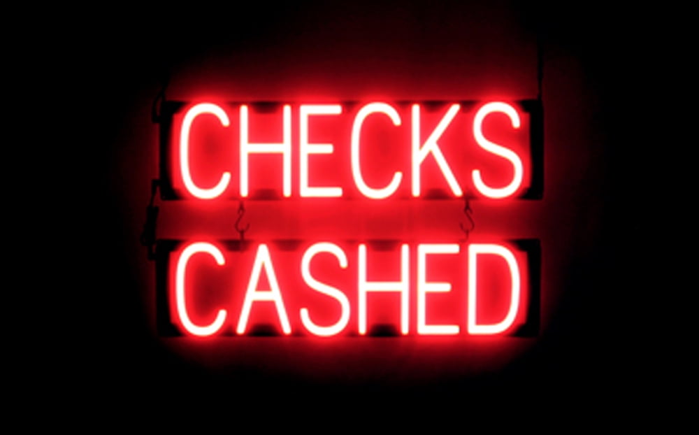 SpellBrite CHECKS CASHED LED Sign for Business. 24.1" x 15.0" Red ...