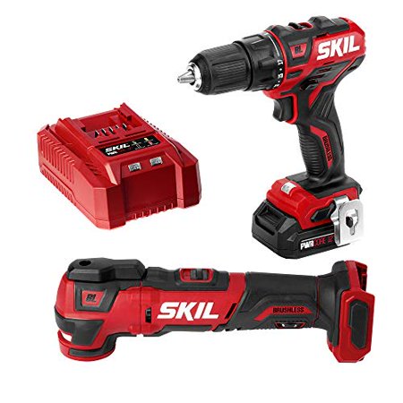 SKIL 2-Tool Kit: PWRCore 12 Brushless 12V 1/2 Inch Cordless Drill ...