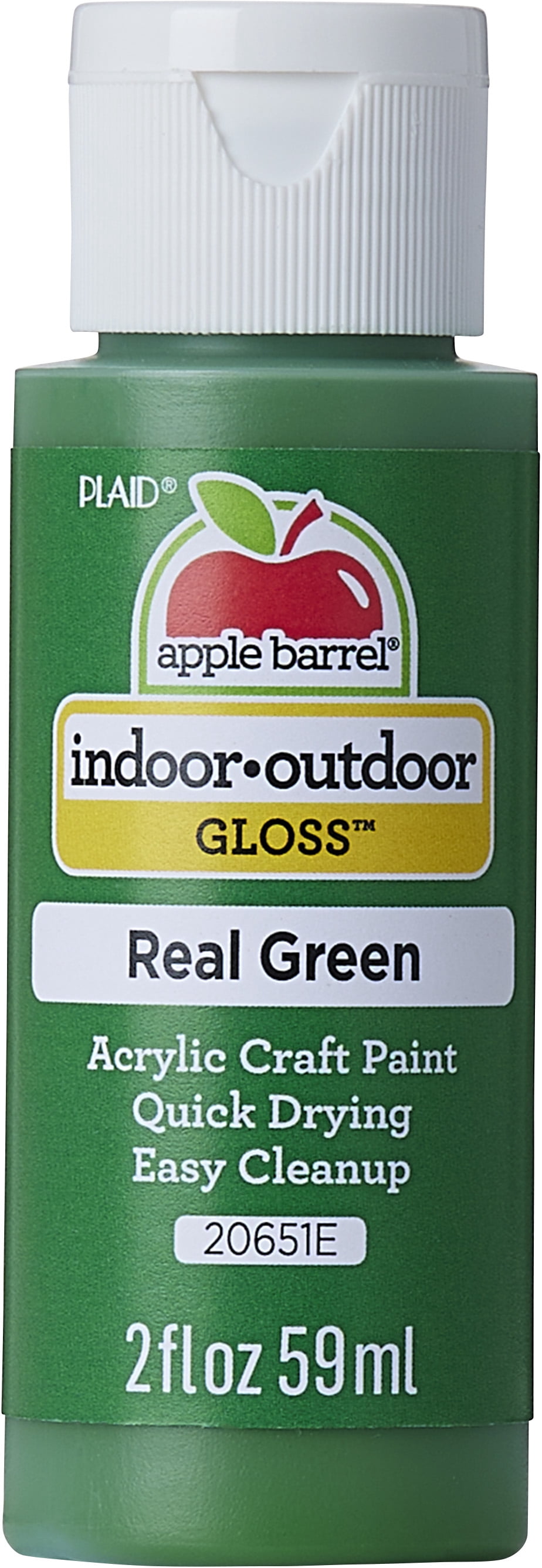 Apple Barrel Acrylic Craft Paint, Gloss Finish, Real Green, 2 fl oz ...