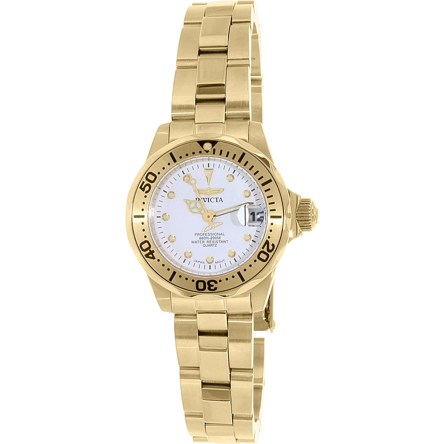 Invicta - Invicta Women's Pro Diver 17037 Gold Stainless-Steel Quartz ...