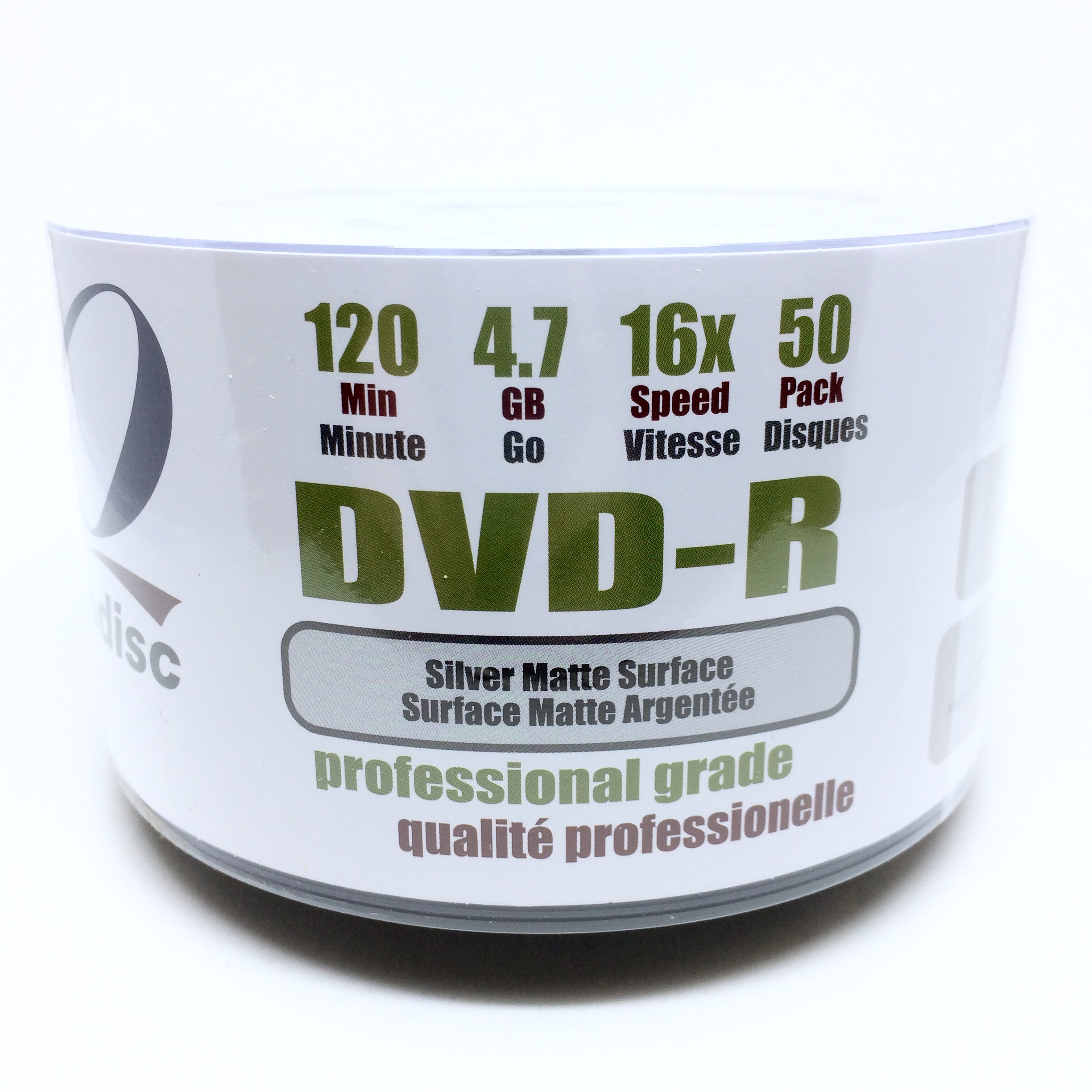 RODISC DVD-R4.7GB/120MIN 16X Silver Matte with Rodisc Logo in Clear Hub ...