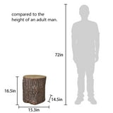 Willwolf 16.5"H Outdoor Faux Oak Stump Cover Cement Simulation Tree ...