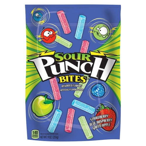 Sour Punch Assorted Flavor Sour Candy Bites, 9oz Bag - Walmart.com
