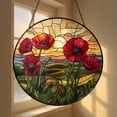 Poppy Flower Stained Glass Style Window Suncatcher – Garden Decor ...