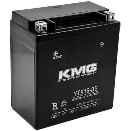 KMG YTX16-BS Battery Compatible with Suzuki 500 LT-A500F Vinson 4WD ...
