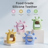 Momcozy, Silicone Baby Teether Diver & Giraffe, 2pk, Green & Pink ...