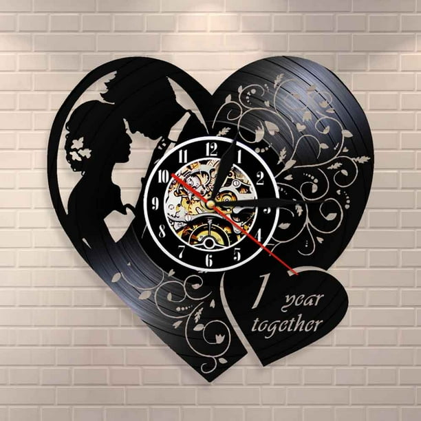 Personalized One Year Wedding Anniversary Wall Clock 1st Anniversary ...