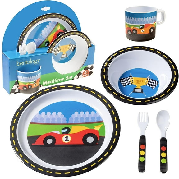 Bentology 5 Pc Mealtime Feeding Set for Kids, Shark Design, Plate, Bowl ...
