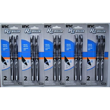 INC 8 CLIP-CLICKS COMFORT GRIP BALL POINT PENS 8 Black Body with Black ...