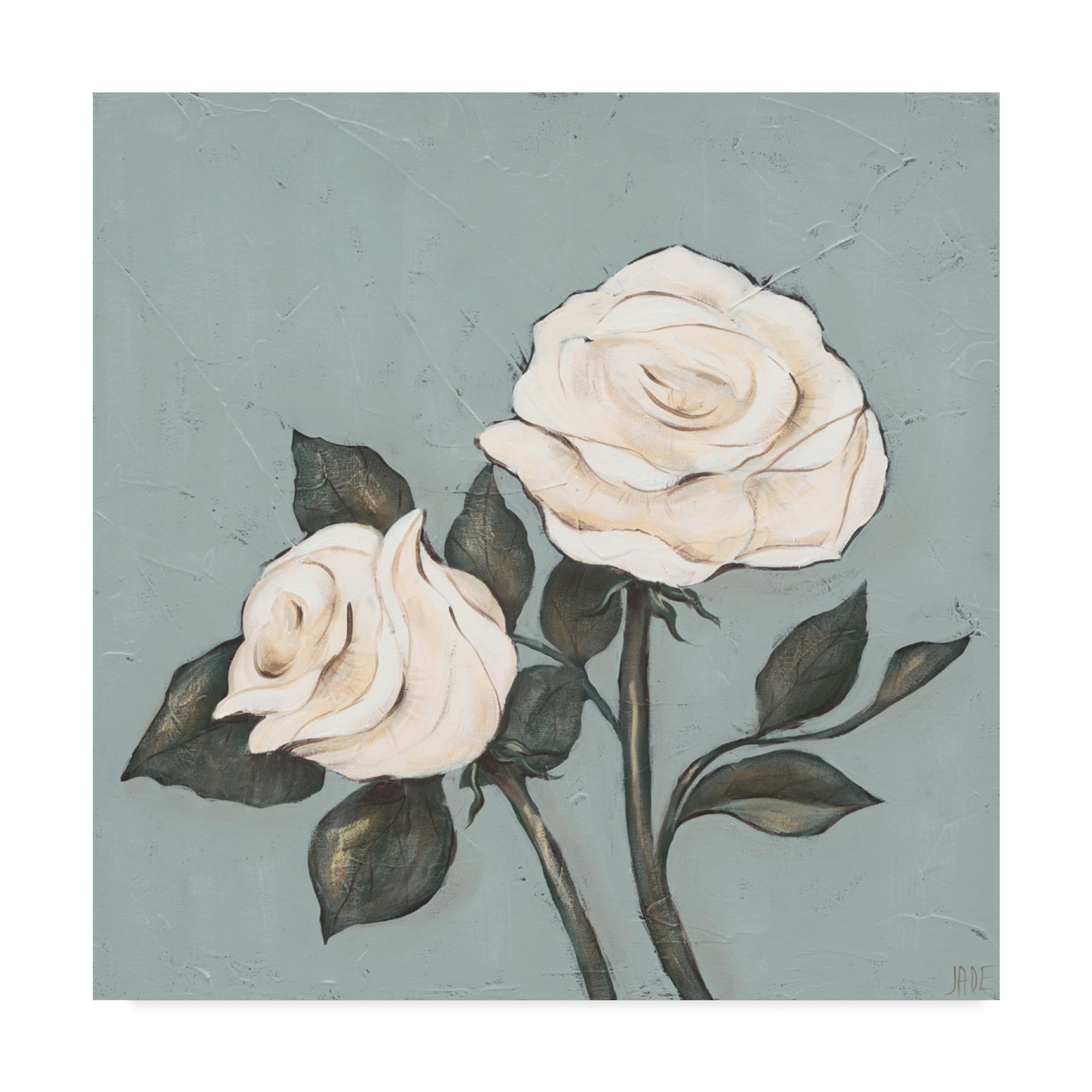 Trademark Fine Art 'Two Tan Roses' Canvas Art by Jade Reynolds ...