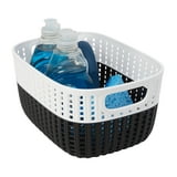 Simplify 2-Tone Decorative Small Plastic Storage Basket in Black ...