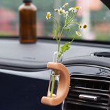 Taosunzt Car Flower Vase Holder Ornaments Car Flower Arranger Wooden ...
