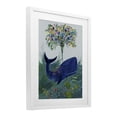 Stupell Industries A Flowery Whale White Framed Print Under Glass ...