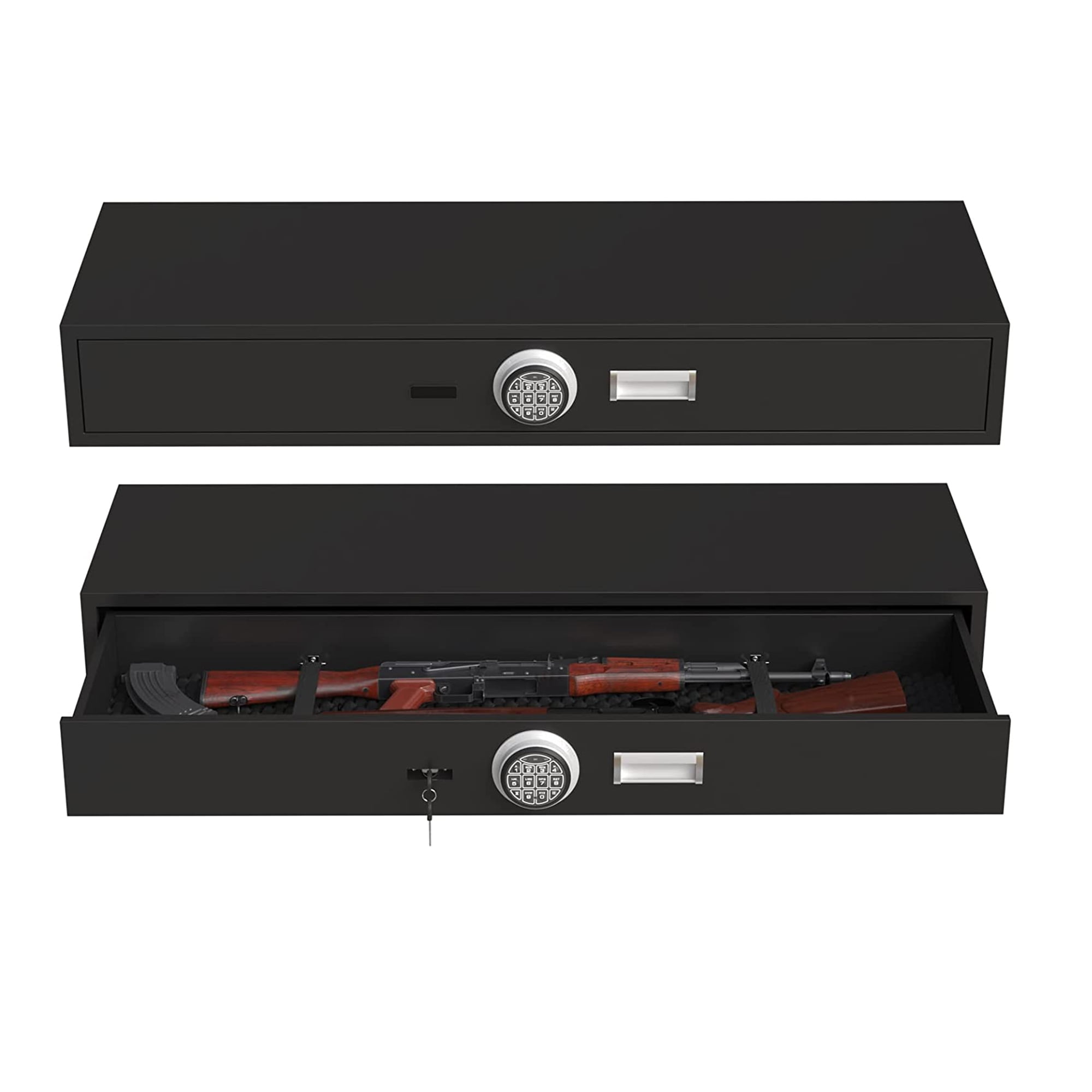 AIEGLE Rifle Storage Safe Drawer, Under Bed Gun Safe Storage Case for ...