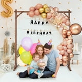 Gymax 7.2 FT Square Wedding Arch Wooden Arbor Backdrop Stand w ...