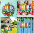 WhatSign Hello Spring Wreath Sign for Front Door Colorful Fence Flowers ...