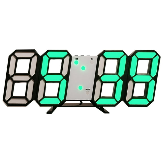 LED Digital Alarm Clock - Large Display, 3D Modern Aesthetic - Corded ...
