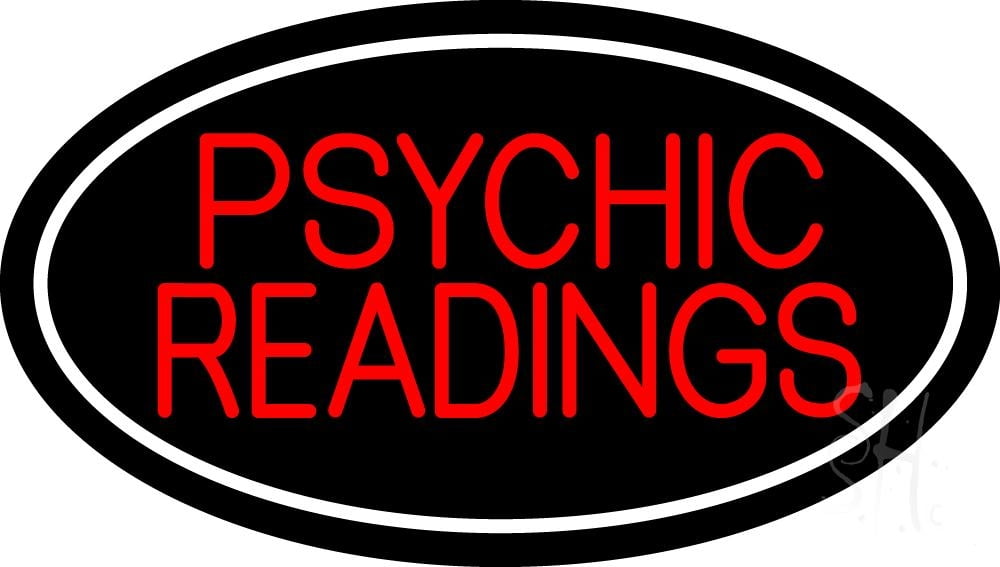 Red Psychic Readings White Border LED Neon Sign 13 x 24 - inches Black ...