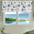 Cartoon Ocean Valances for Windows Nautical Ship Octopus Crab Whale ...