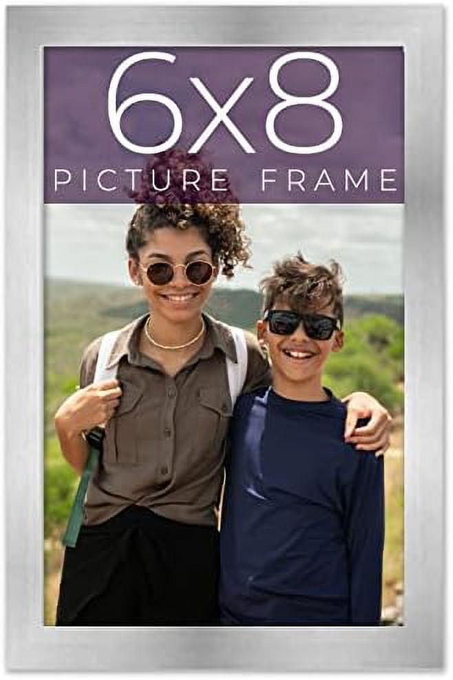 6X8 Frame Silver Real Wood Picture Frame Width 0.75 Inches | Interior ...