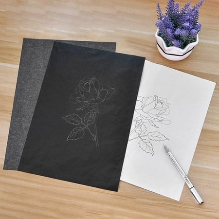 100pcs A4 Carbon Paper Black Legible Graphite Transfer Tracing Painting ...
